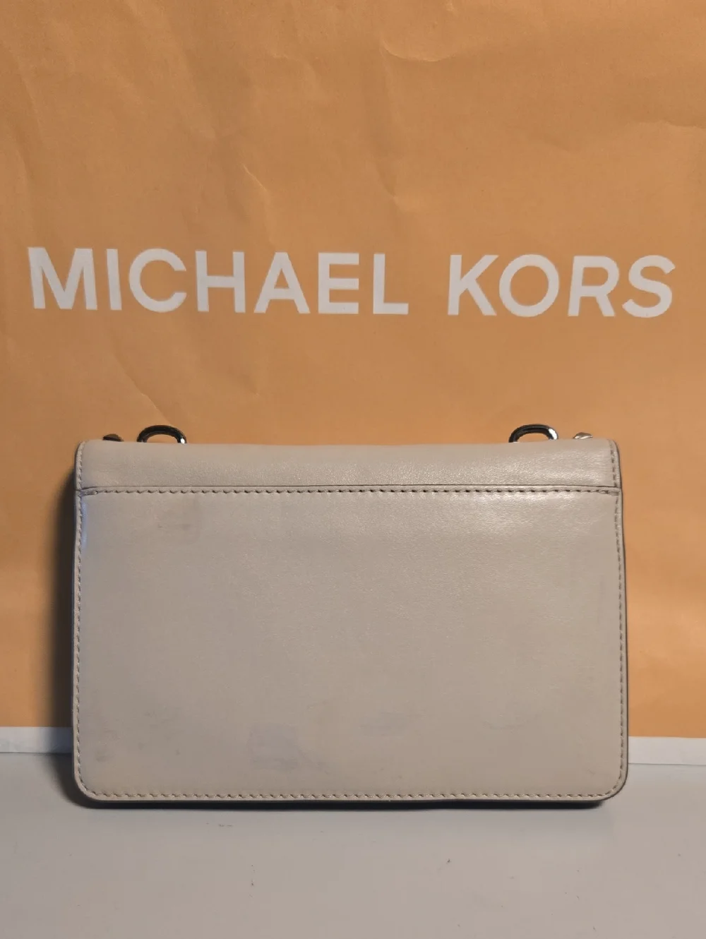 Michael Kors | Bags | Michael Kors Taupe Gray Studded Leather Crossbody ...